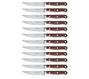 BERGHOFF Pakka Wood 12pc Stainless Steel Steak Nife Set - Silver