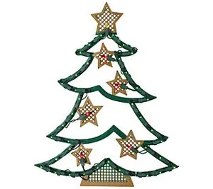 NORTHLIGHT 17.75' Lighted Tree W/ Stars Window Lhouette - One-color