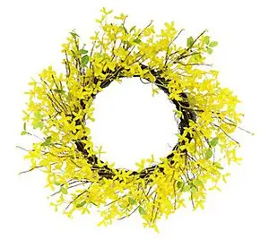 PULEO INTERNATIONAL 24' Artificial Yellow Jasmine Wreath - One-color