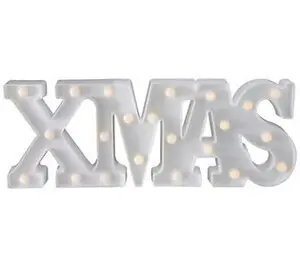NORTHLIGHT 18.5' White Led Lighted Xmas Marquee Sign - One-color