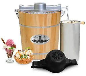 ELITE Gourmet 4-qt Old Fashioned Pine Bucket Ic E Cream Maker - One-color
