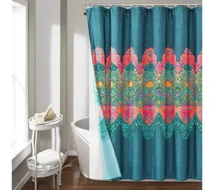 LUSH DECOR Boho Chic 72' X 72' Shower Curtain 14-pc Set By