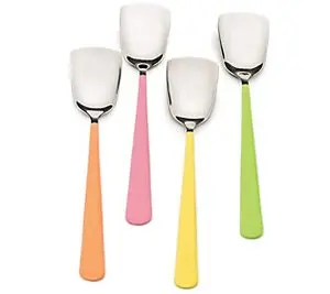 RSVP Set Of 4 Assorted Color Ice Cream Spoons - One-color