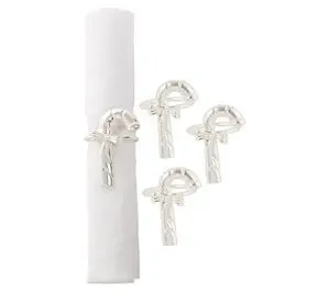 VALERIE PARR HILL Candy Cane Napkin Ring Set Of 4 Valerie - One-color