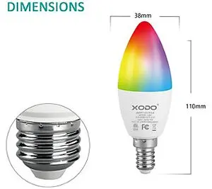 XODO Smart Candelabra Led Bulb 2-pack Multi-col Or Wifi E12 5w