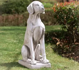 GLITZHOME Loyal Lab Dog Lawn Garden Statue