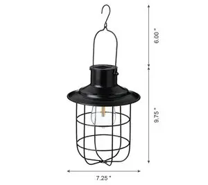 GLITZHOME Vintage Solar Powered Outdoor Hanging Lantern