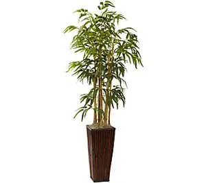 NEARLY NATURAL 4' Bamboo With Decorative Planter Nearly Nat Ural - One-color