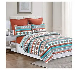 C&F HOME Aqua Valley 3-piece Cotton Full/queen Quilt Set - One-color