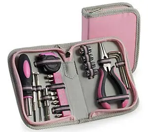 BEY-BERK 23 Pc. Tool Set In Pink Canvas Case. Bey-ber K