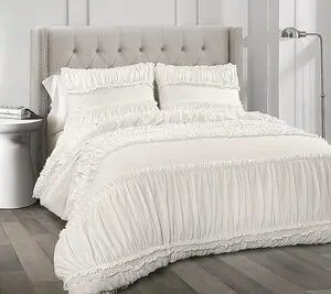 LUSH DECOR Nova Ruffle 3-piece Full/queen Comforter Set By - One-color