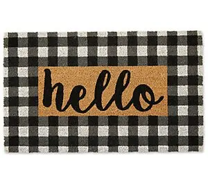 DESIGN IMPORTS Checkers Hello 18x30 Doormat - One-color