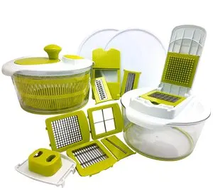 MEGACHEF 10-in-1 Salad Spinner, Slicer, Dicer, And Chopper - One-color