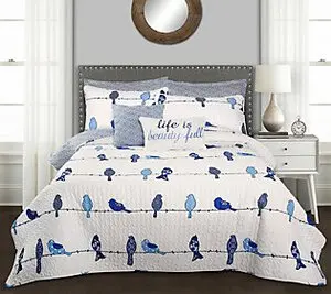 LUSH DECOR Rowley Birds 7-piece Full/queen Quilt Set Lu Sh Decor - One-color