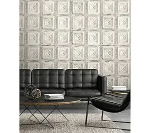 NEXTWALL Faux Tin Tile Peel And Stick Wallpaper Roll