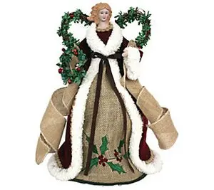 SANTA'S WORKSHOP 16' Country Pointsettis Angel Tree Topper Sa Nta's Workshop - One-color