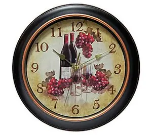 INFINITY Instruments Pinot Wine Grapes 12-inch All Clock - One-color