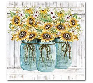 COURTSIDE MARKET Beautiful Sunflowers 16x16 Can Vas Wall Art - One-color