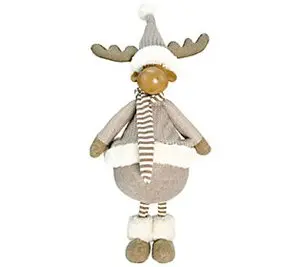 NORTHLIGHT 24.75' Gray & Beige Standing Moose T Ble Top Figure - One-color