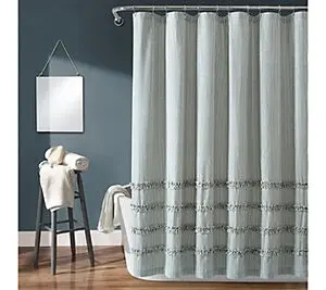 LUSH DECOR Vintage Stripe 72' X 72' Shower Curtain By - One-color