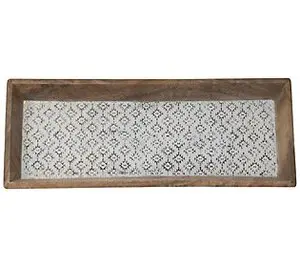 FORESIDE HOME & GARDEN Etched Southwest Patternwood Tray - One-color