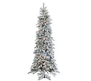 STERLING 7.5' Flocked Narrow Pencil Pine With 450 Lights Co - One-color