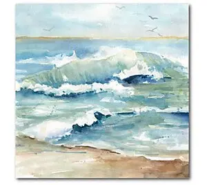 COURTSIDE MARKET Beach Waves 16x16 Canvas Wall Art - One-color