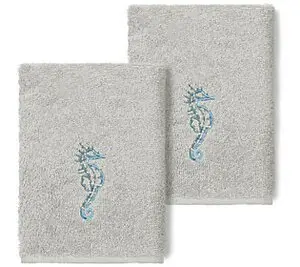 LINUM HOME TEXTILES Sofia 2pc Embellished Washc Loth Set - One-color