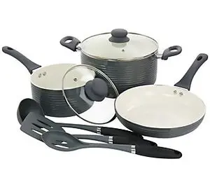 OSTER Ridge Valley 8 Piece Aluminum Cookware Se T - One-color