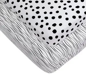 ELY'S & CO. Set Of 2 Printed Jersey Cotton Crib Sheets - One-color