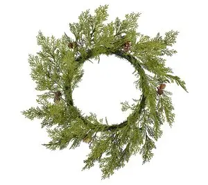 VICKERMAN 24' Cedar Pinecone Wreath - One-color