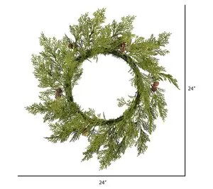 VICKERMAN 24' Cedar Pinecone Wreath