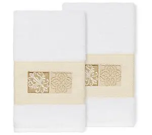 LINUM HOME TEXTILES Vivian 2pc Embellished Hand Towel Set - One-color