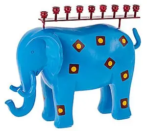 COPA JUDAICA Blue Elephant Menorah - One-color