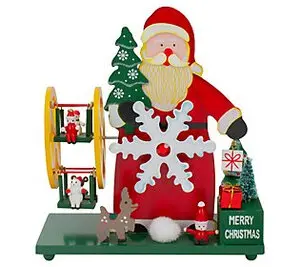 NORTHLIGHT 9.5' Red & Green Santa Claus Musical Decor - One-color