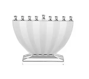 COPA JUDAICA Frosted Stripes Crystal Menorah - One-color
