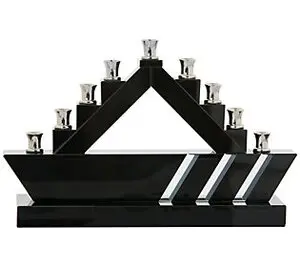 COPA JUDAICA Black Crystal Contemporary Menorah - One-color