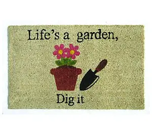 GEO CRAFTS Life's A Garden Dig It Coir Doormat With Pvc Backing - One-color