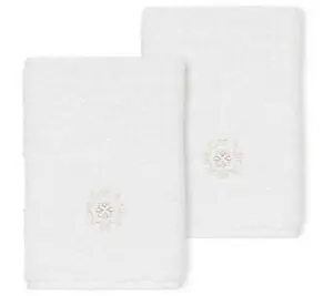 LINUM HOME TEXTILES Alyssa 2pc Embellished Wash Cloth Set - One-color