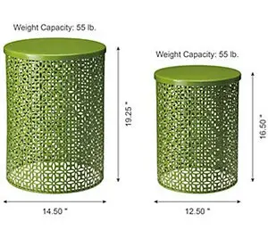 GLITZHOME Graduated Plant Stand Or Accent Table Or Stool S/2