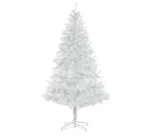 LUXEN HOME Luxenhome 7' Pre-lit White Artificial Christmas Tree - One-color