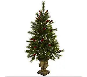 NEARLY NATURAL 4' Christmas Tree With Pine Cones In Urn Nea Rly Natural - One-color