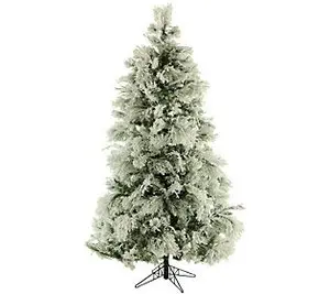 FRASER HILL FARM 10' Flocked Snowy Pine Christm As Tree - One-color