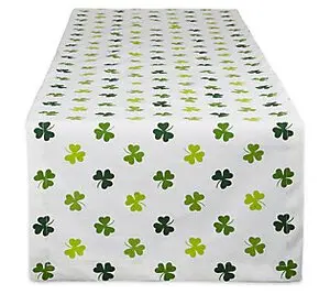 DESIGN IMPORTS 14' X 108' Shamrock Shake Print Able Runner - One-color