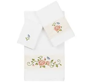 LINUM HOME TEXTILES Rebecca 3pc Embellished Tow El Set - One-color