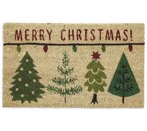 DESIGN IMPORTS Dii Merry Christmas Trees Natural Coir Doormat - One-color
