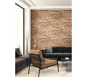 NEXTWALL Faux Rustic Red Brick Peel And Stick W Allpaper Roll