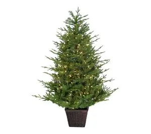 FRASER HILL FARM 5' Adirondack Prelit Potted Tr Ee W/ Lights - One-color