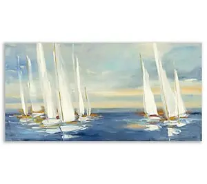 COURTSIDE MARKET Summer Regatta Sunset 12' X 24 Wall Art - One-color