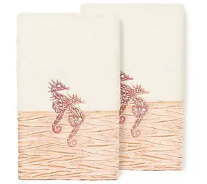 LINUM HOME TEXTILES Sofia 2pc Embellished Hand Towel Set - One-color